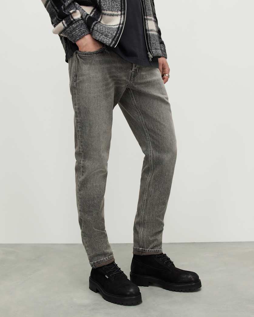 Rex Slim Fit Soft Stretch Denim Jeans HEAVY WASHED BLACK | ALLSAINTS